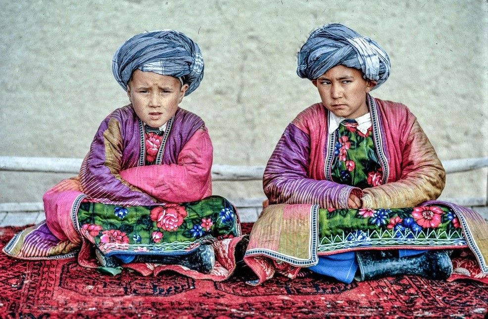 Two Turkmen boys in northern Afghanistan, 1973. | Scrolller