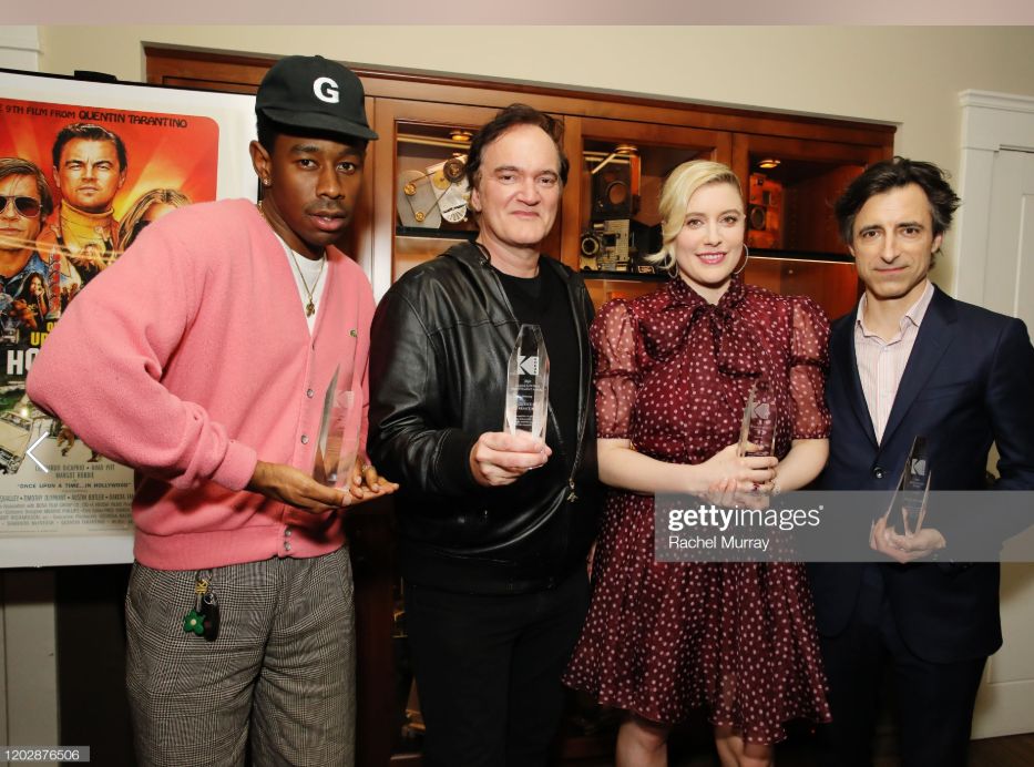 Tyler with Quentin Tarantino, Greta Girwig and Noah Baumbach last night | Scrolller