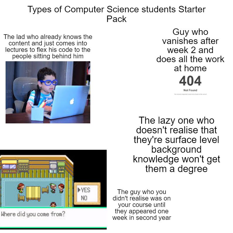 Types of Computer Science students Starter Pack | Scrolller