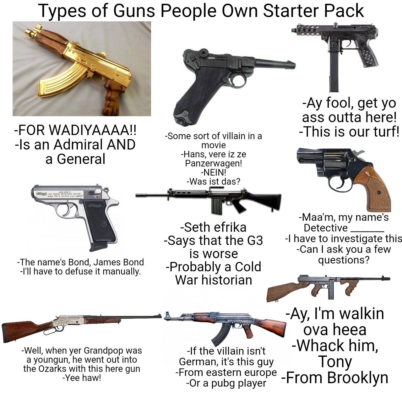 Types Of Guns People Own Starter Pack | Scrolller