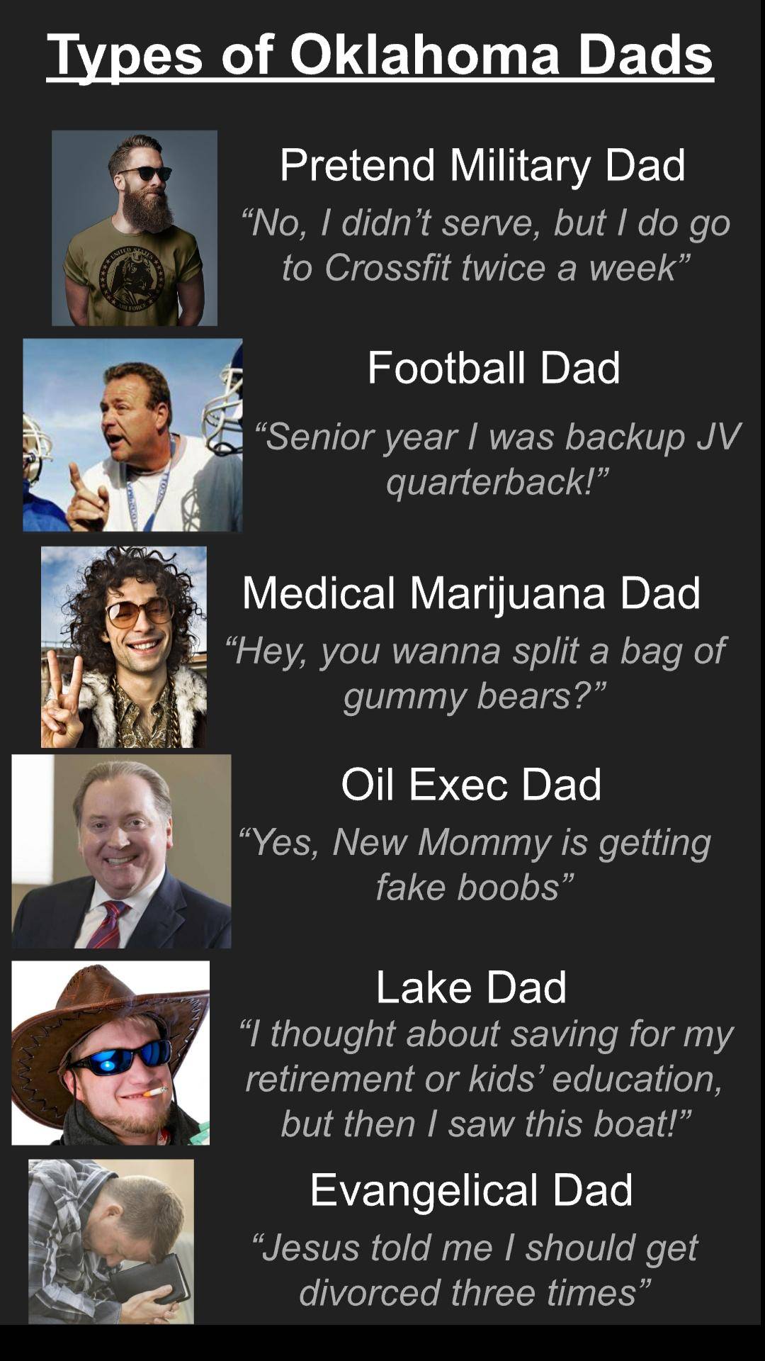 Types of Oklahoma Dads | Scrolller