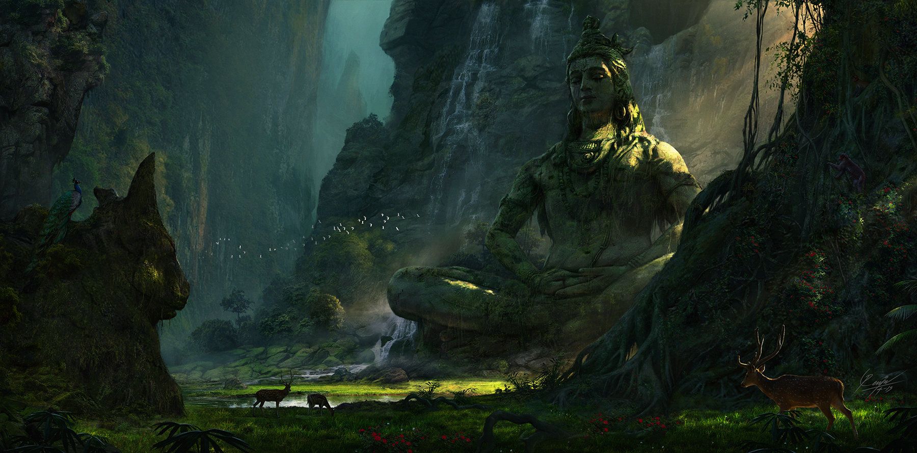 Unexplored Ruins (Lord Shiva) by Renju Mv | Scrolller