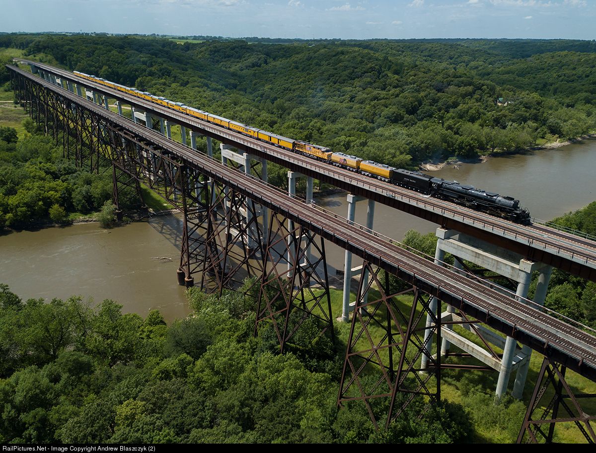 Union Pacific Big Boy 4014 over the Kate Shelley High Bridge | Scrolller
