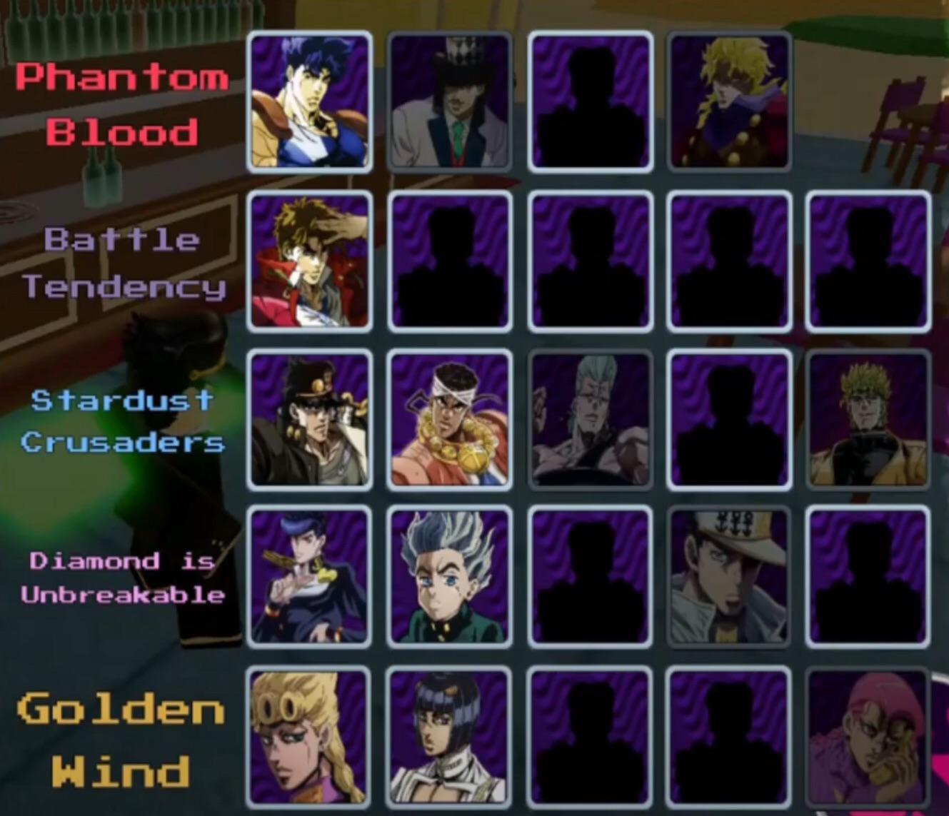 Upcoming characters! (Zepelli, polnareff, dio Brando, DIO, Jotaro part 4, Diavolo/Doppio ...