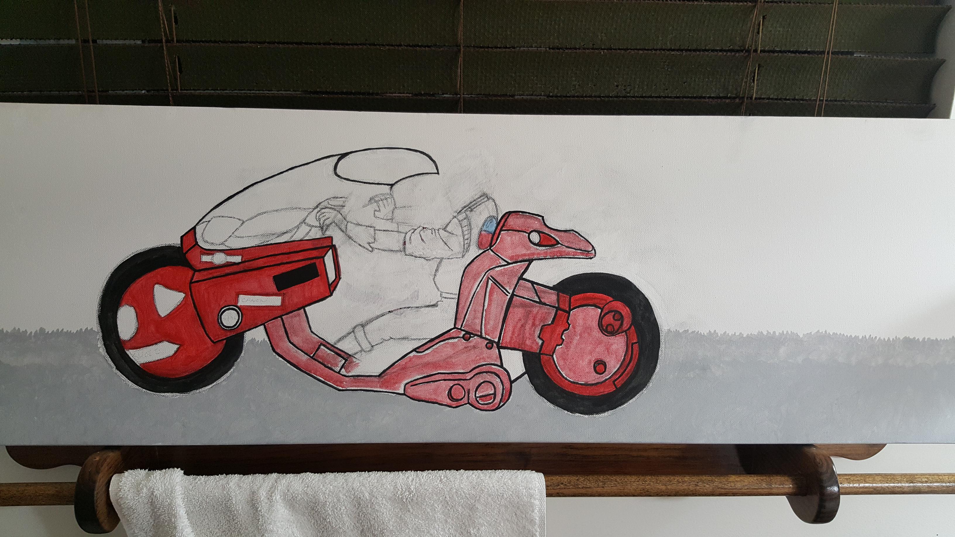 Update 4 on the painting I'm working on. Working hard to get Kaneda down with :) | Scrolller