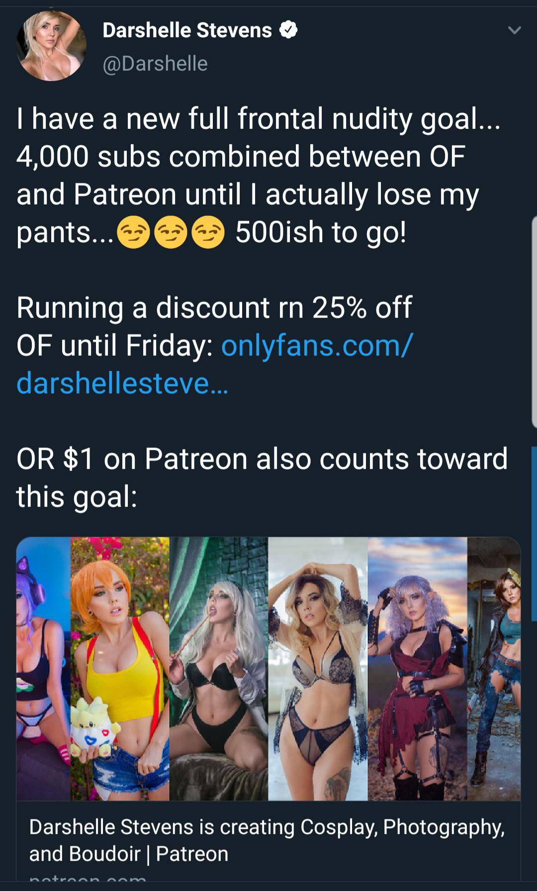 Updated goal for full frontal. Check out either platform (or both) to contribute | Scrolller