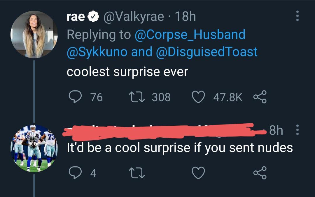 Valkyrae's Twitter replies are just embarrassing | Scrolller