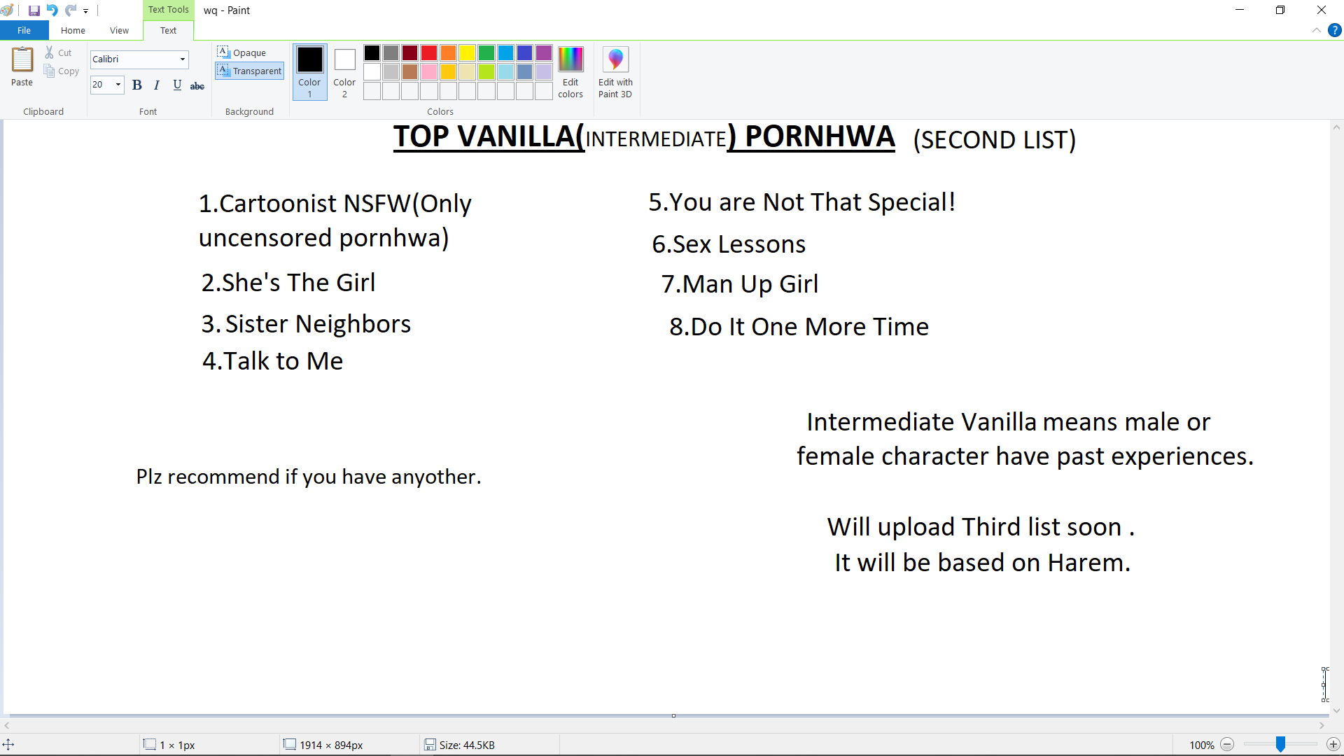 VANILLA MANHWA (2nd List) | Scrolller