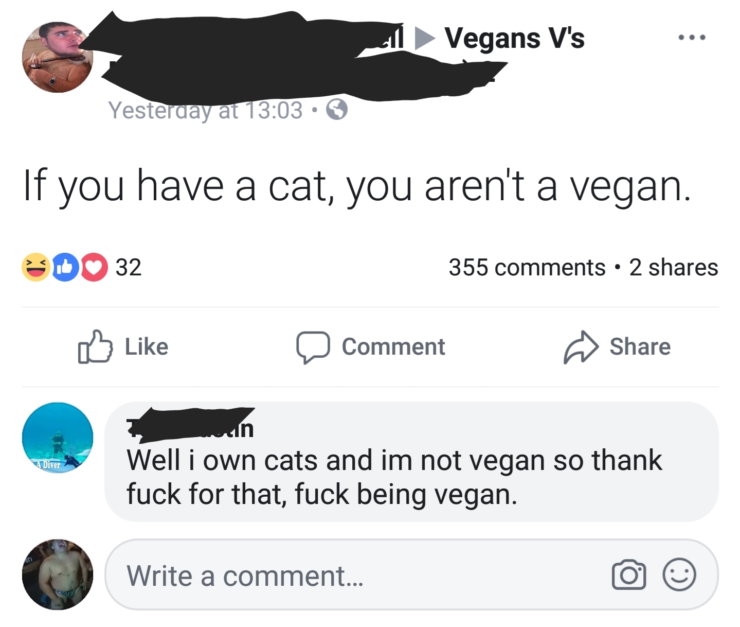 Vegan gatekeeping | Scrolller