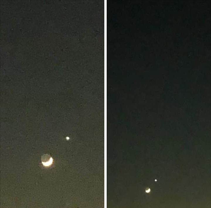 Venus above the moon | Scrolller