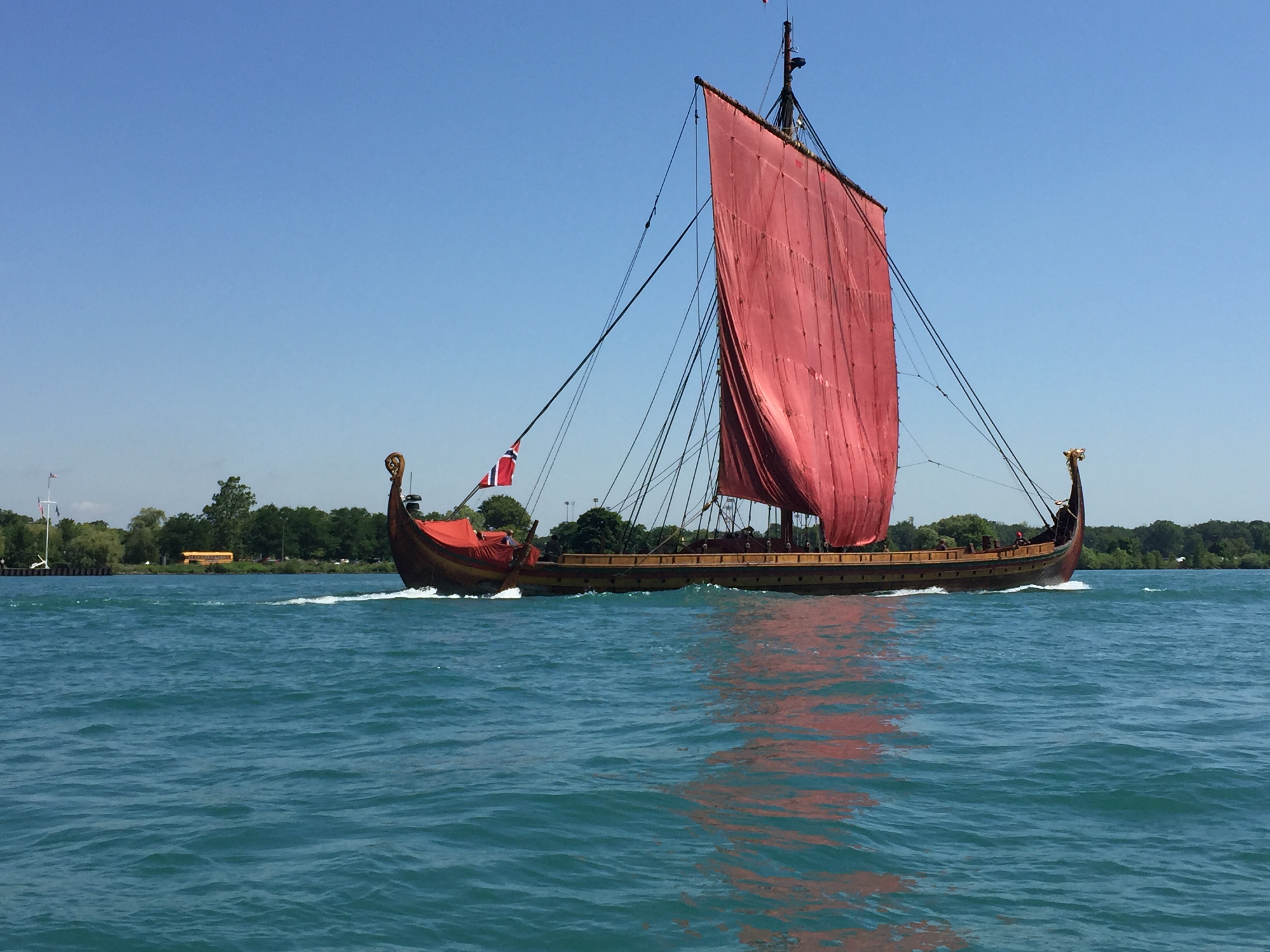 Viking ship sailing through the Detroit River | Scrolller