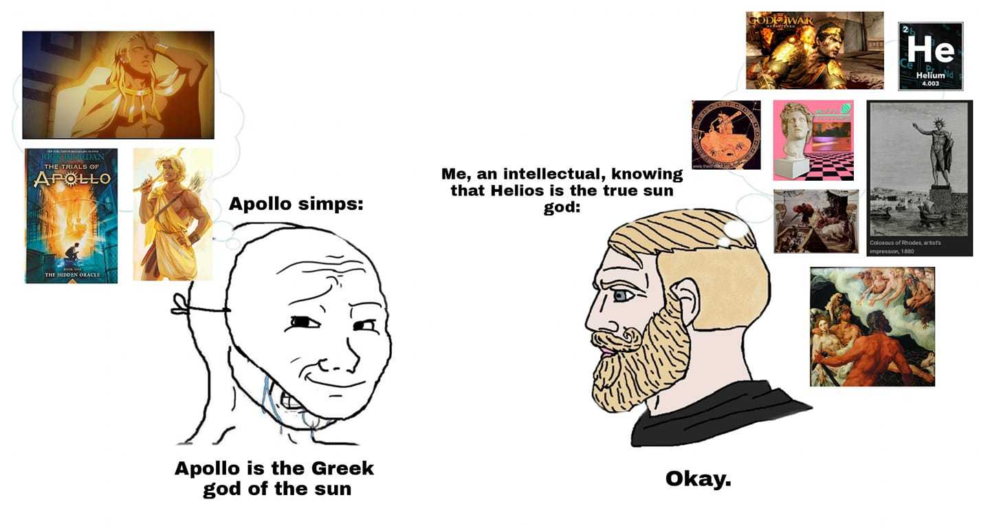 Virgin cult of Apollo vs. Chad cult of Helios (part 1) | Scrolller