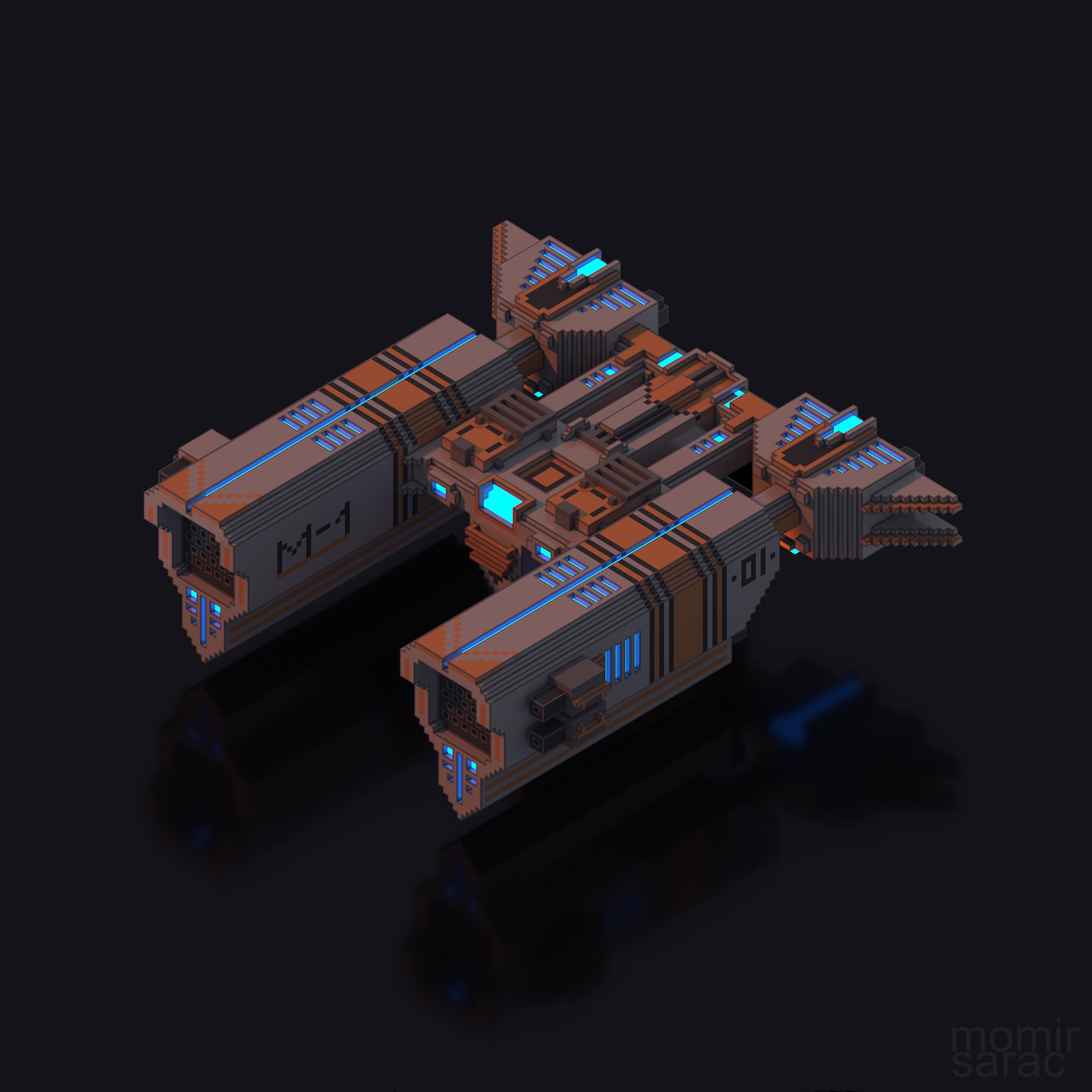 Voxel Spaceship | Scrolller