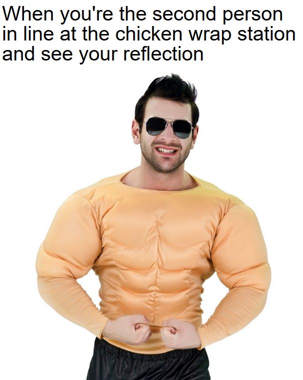 Waiting in line at the Beatty chicken wrap station | Scrolller