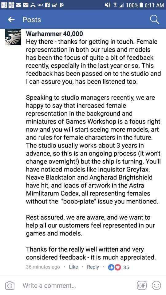 Warhammer 40k to phase out boob-plate :D | Scrolller