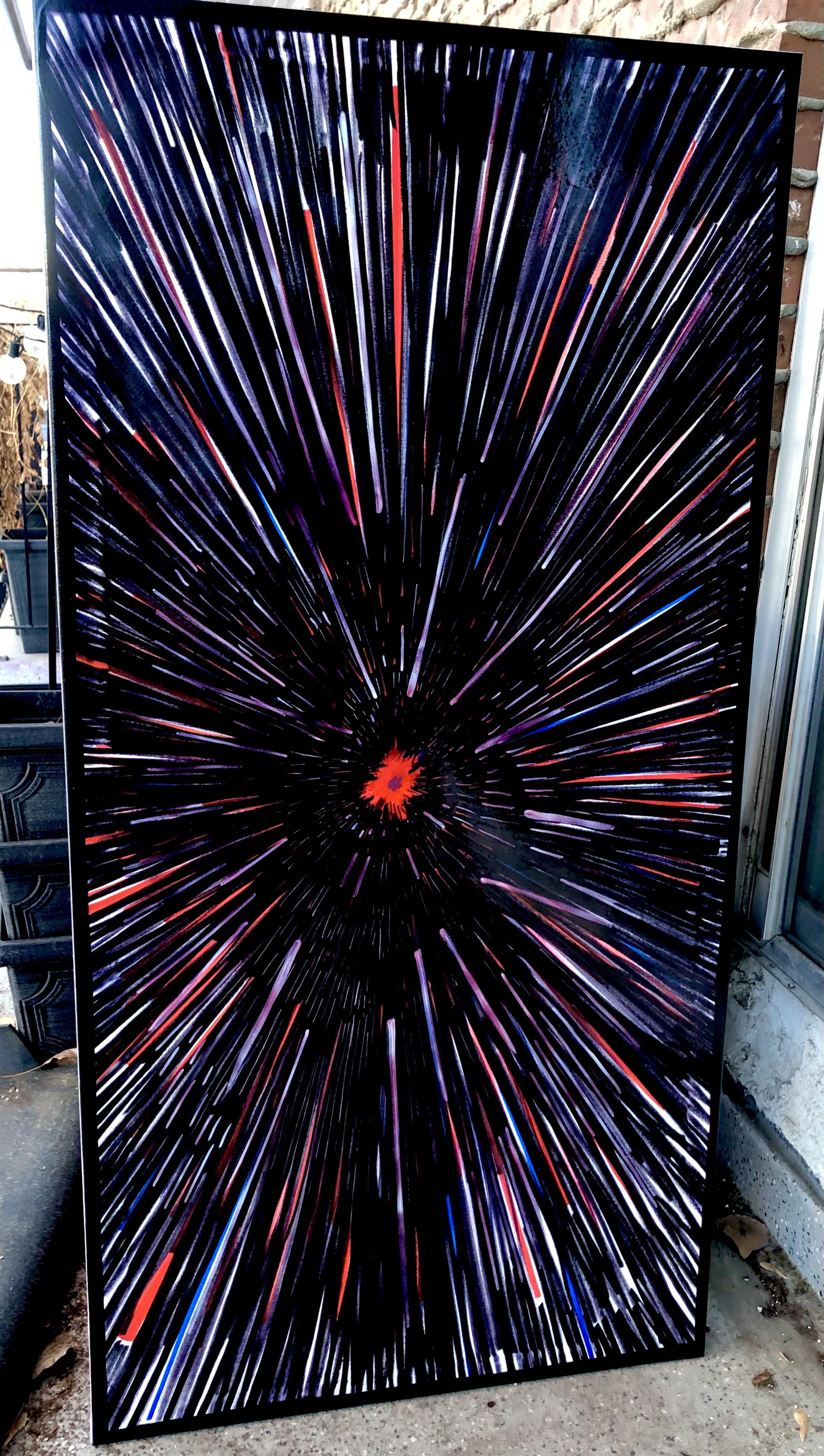 Warp speed - ink/acrylic | Scrolller