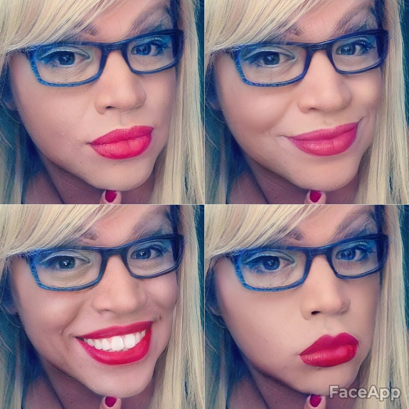 Was bored at work. Playing with the face app...😁💁💋 | Scrolller