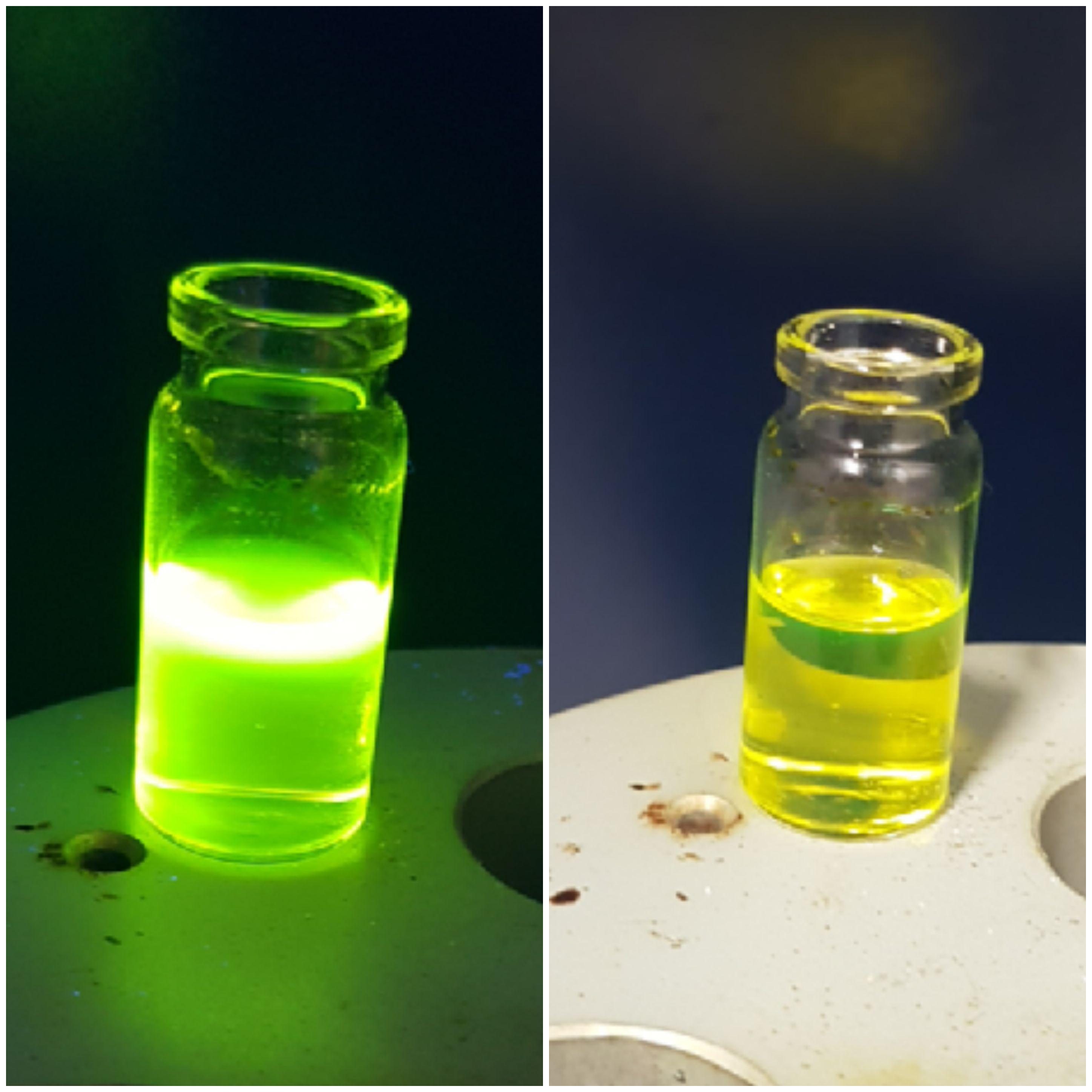 Was making flavine tetra acetate turns out it is quite fluorescent | Scrolller
