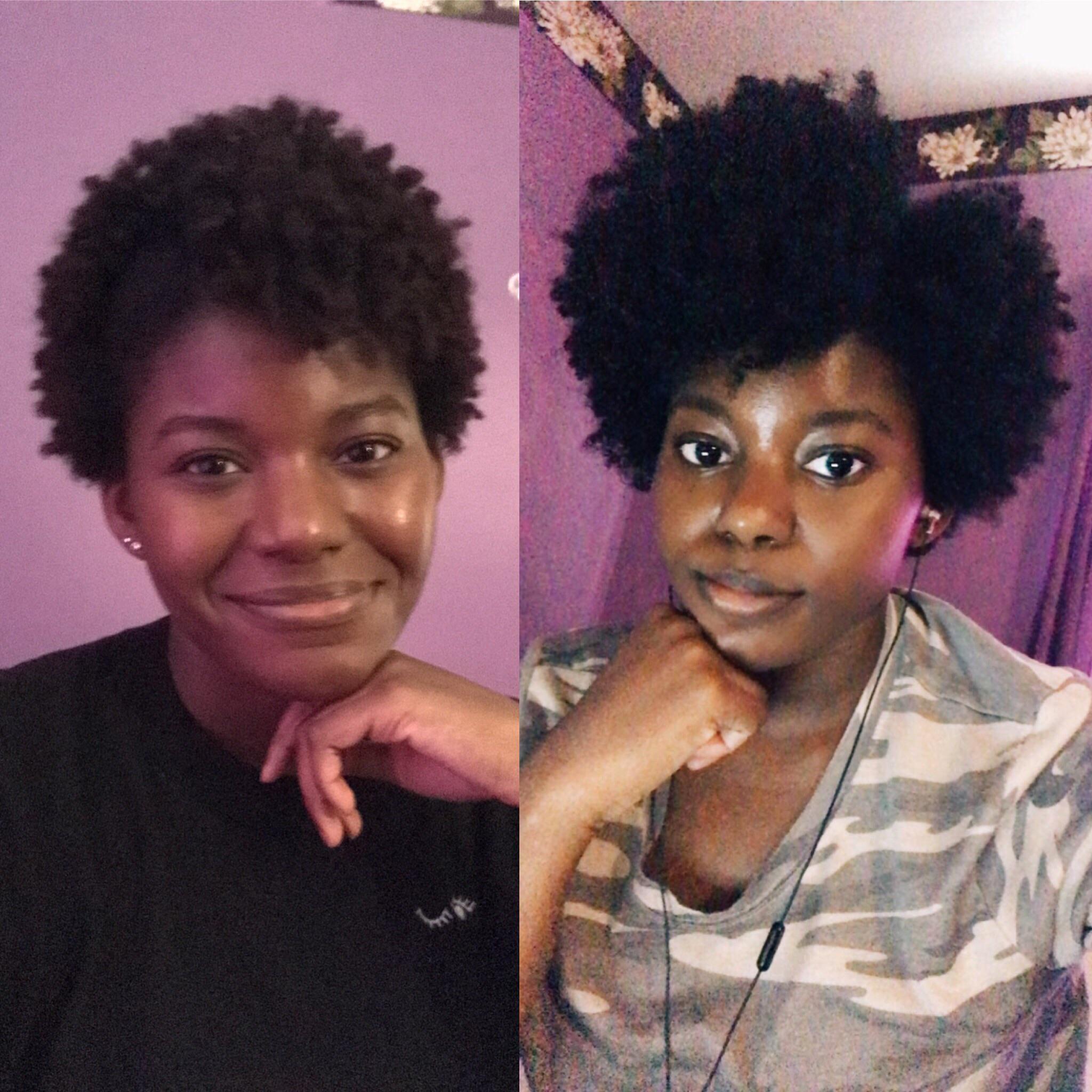 Wash and go day of big chop vs today’s wash and go 5 months later! | Scrolller