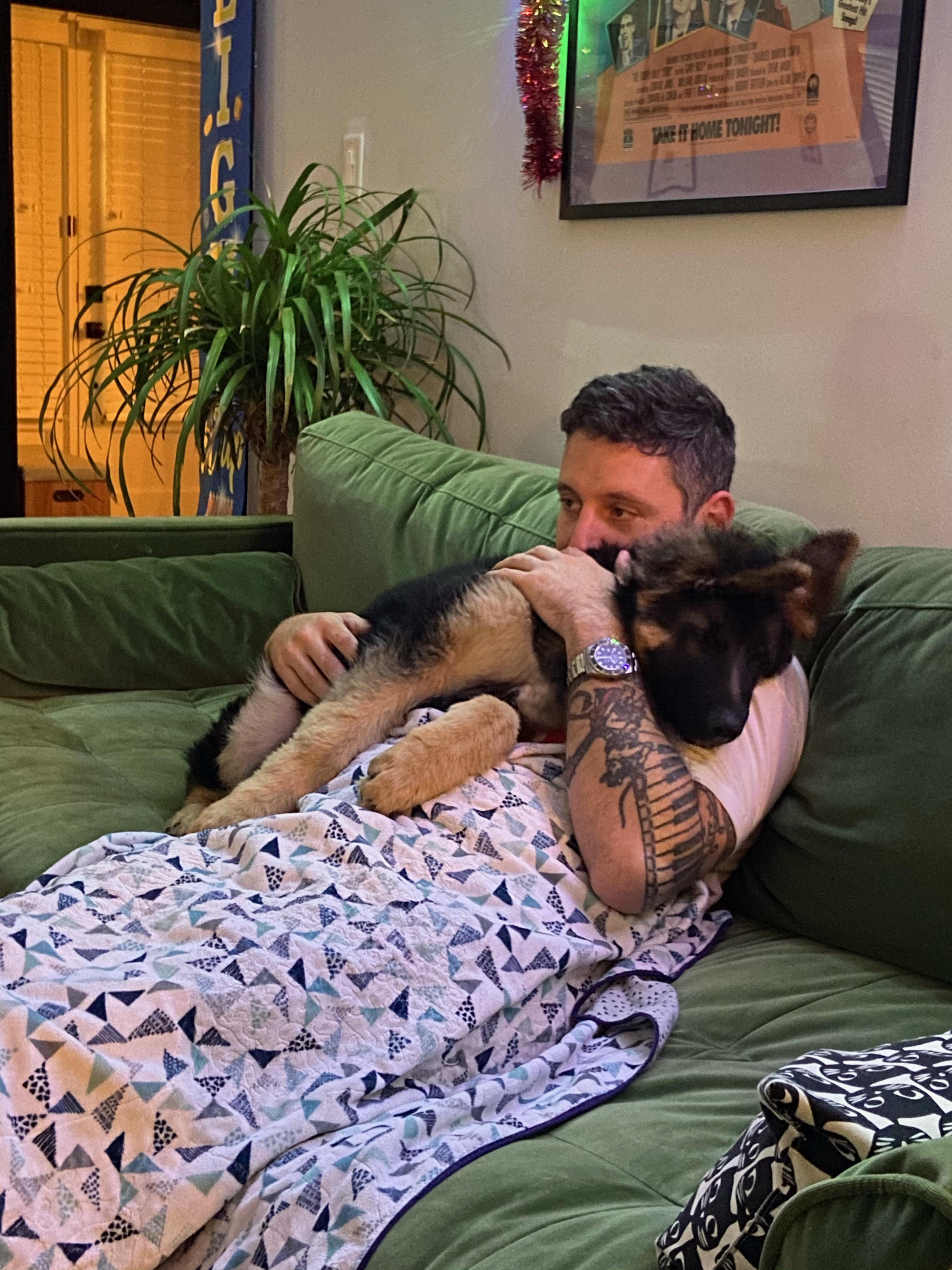 Watching “Grumpy Old Men” with my new German Shepherd Pup. | Scrolller