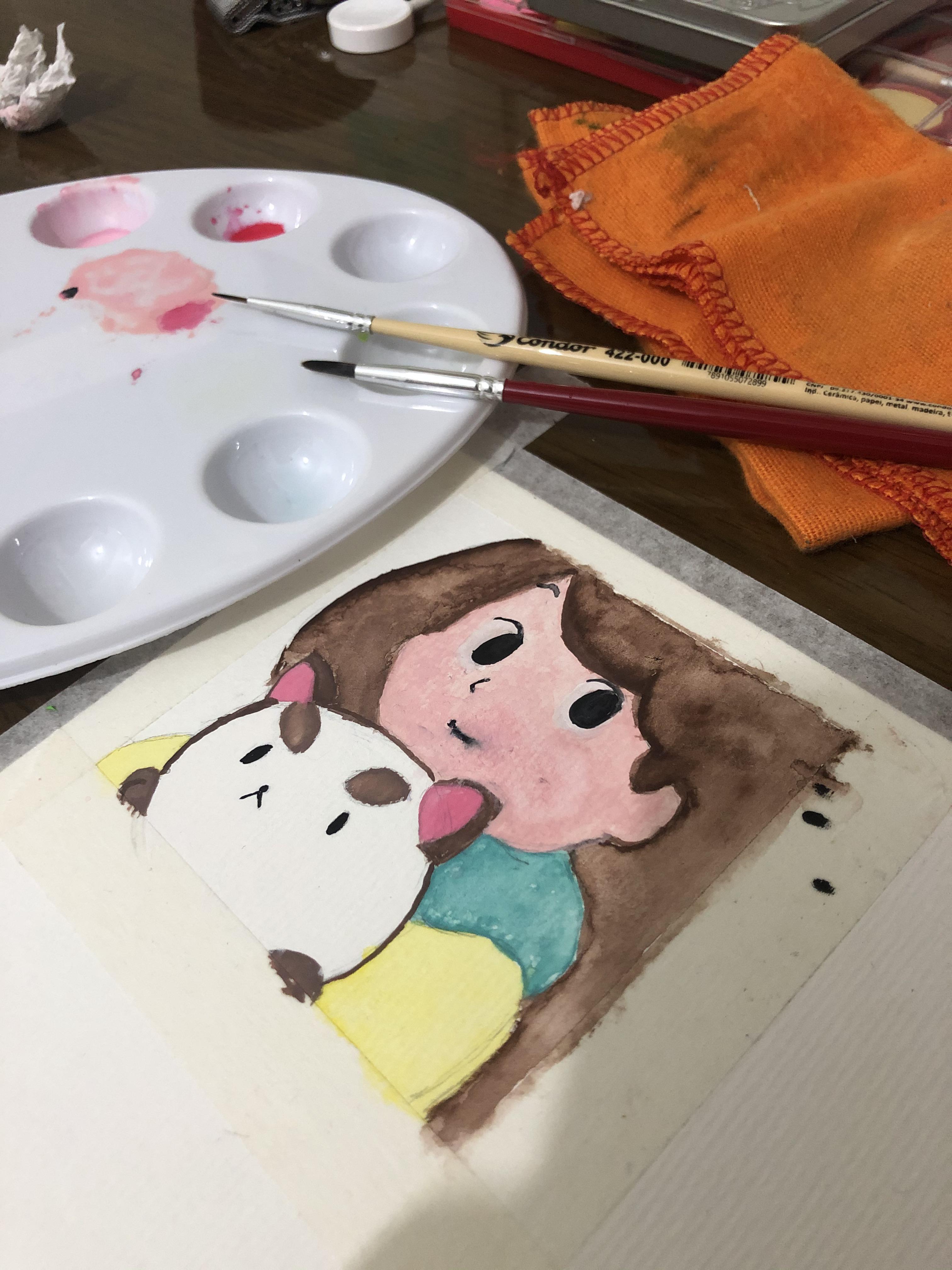 Watercolor Bee and Puppycat | Scrolller
