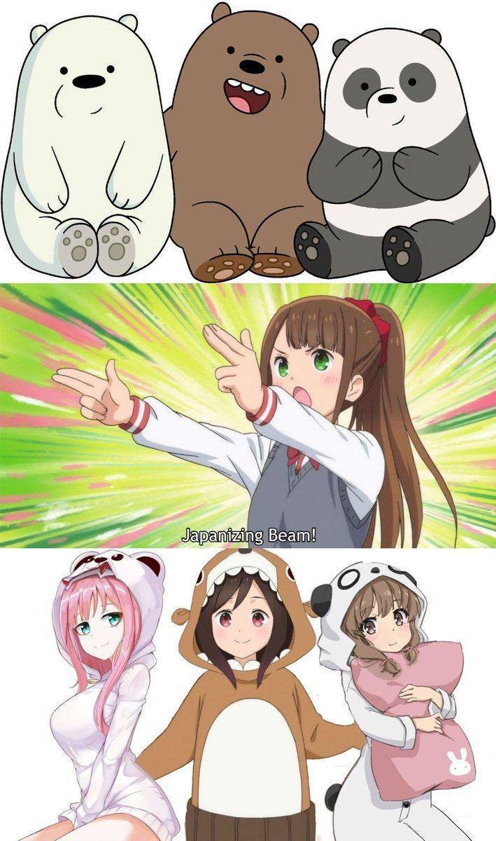 We bare bears. Nah. We bare waifus in bear costumes 😁👍 | Scrolller