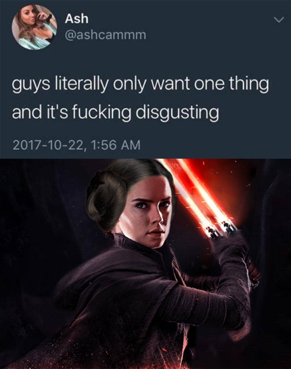 Emperor of the New Galactic Empire and Dark Lord of the Sith Queen Rey Bunhead. | Scrolller