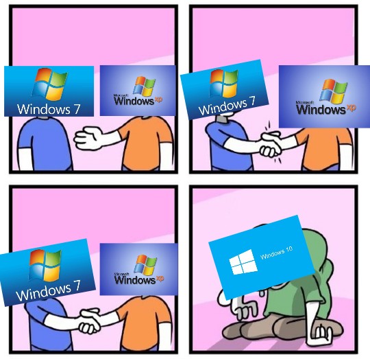 We have the awesome windows XP, fantastic windows 7, and OH SHIT *vomits WHAT THE HECK | Scrolller