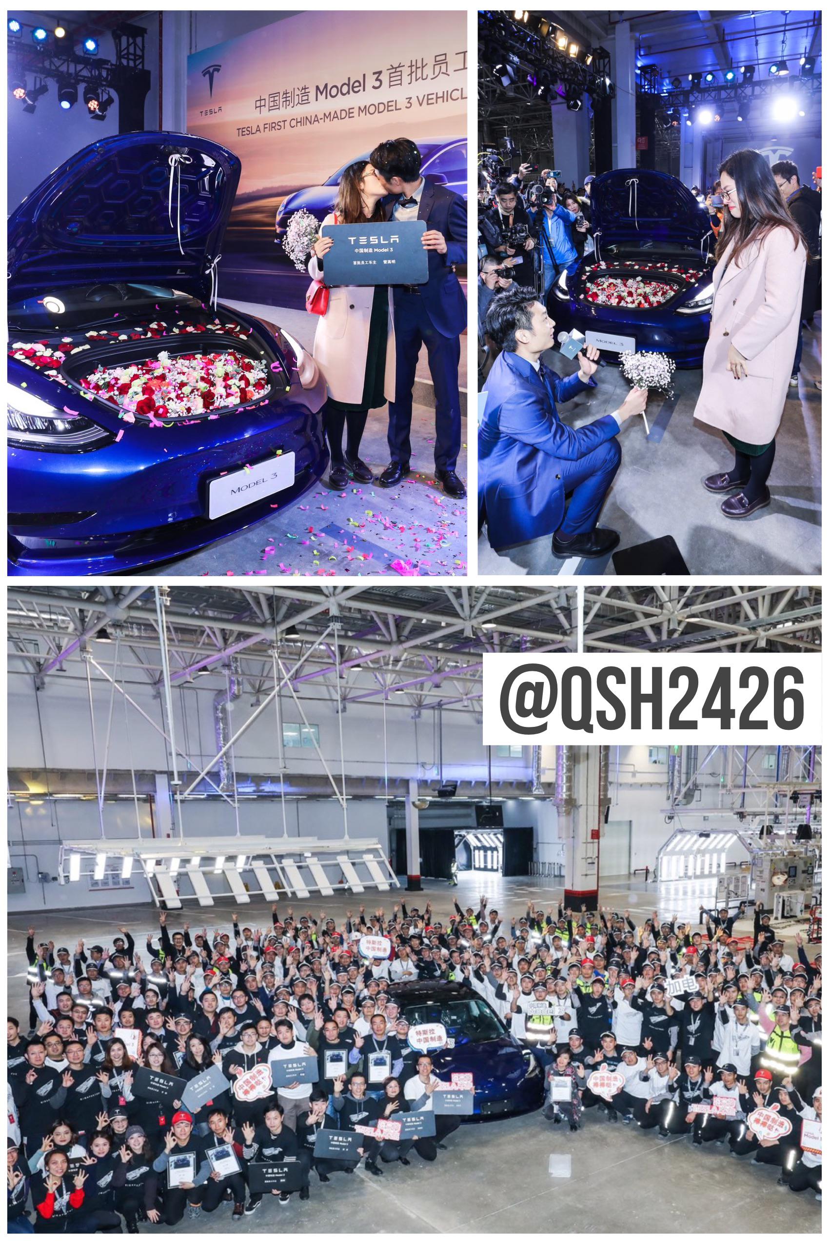 WEDDING PROPOSAL W/ MODEL 3 @ GIGAFACTORY 3 | Scrolller