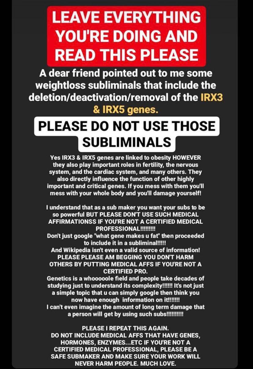 WEIGHT LOSS SUBLIMINAL WARNING!! please share this around, let’s keep our subliminal community ...