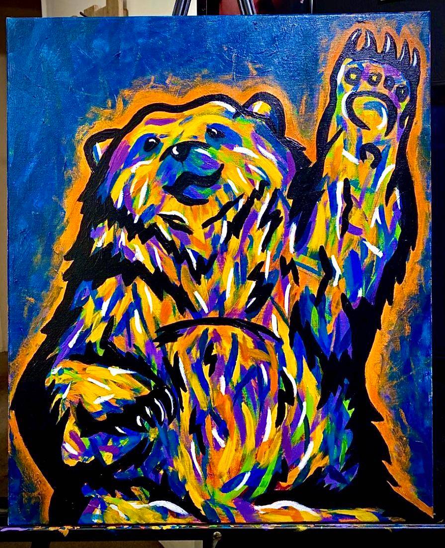 “Well Hello Bear”, Me, Acrylic, 2020 | Scrolller