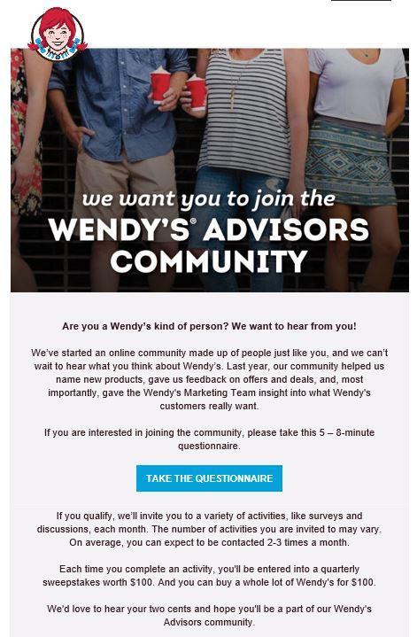 Wendy's Advisors Community... ? | Scrolller