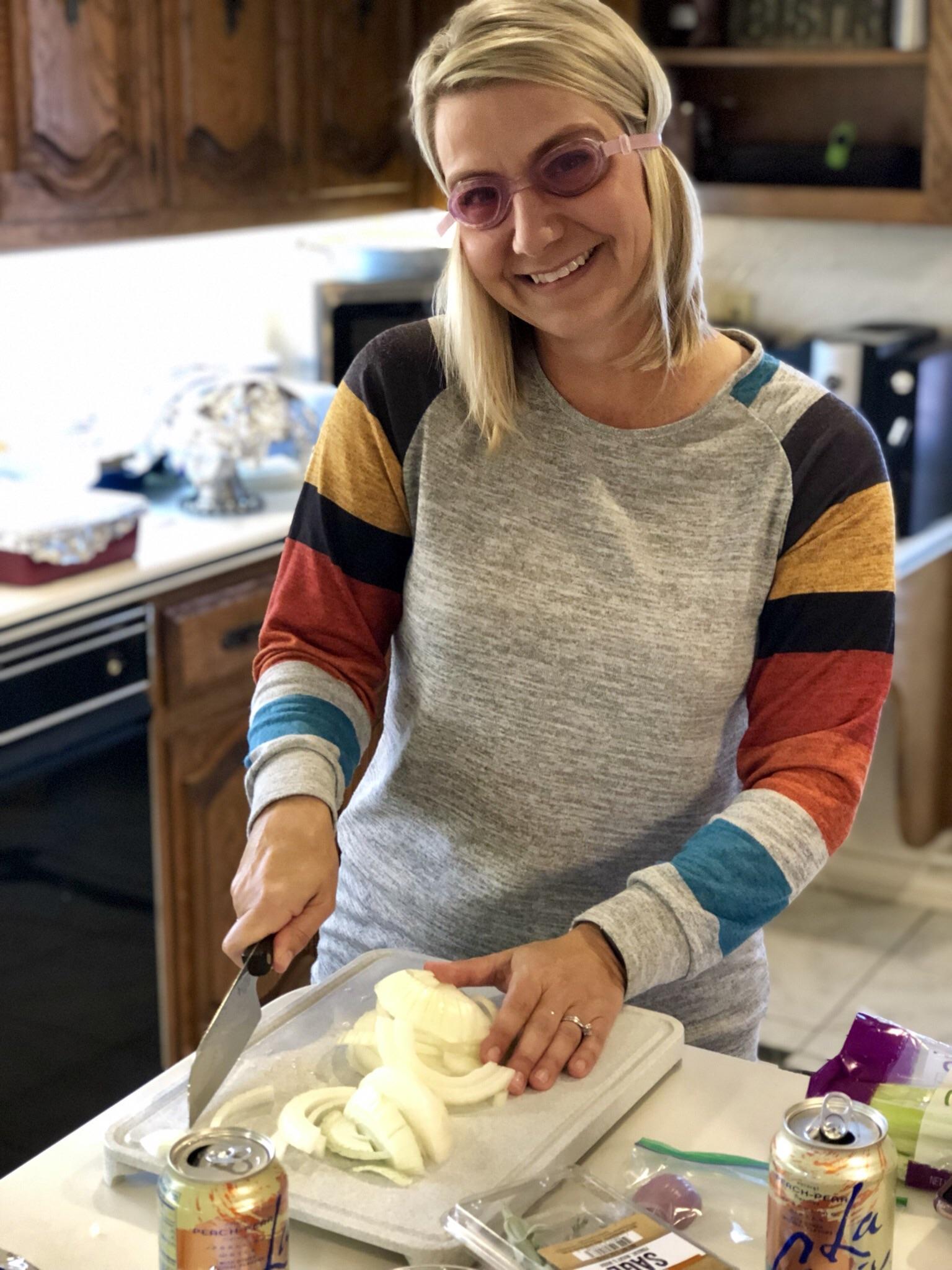 When chopping onions, you must take all necessary precautions. #HappyThanksgiving | Scrolller