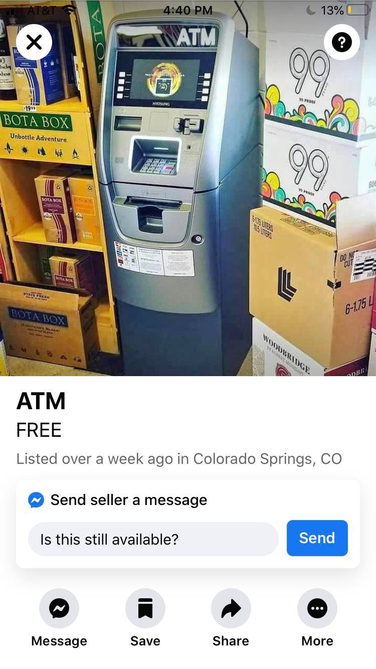 Who the heck wants an atm | Scrolller