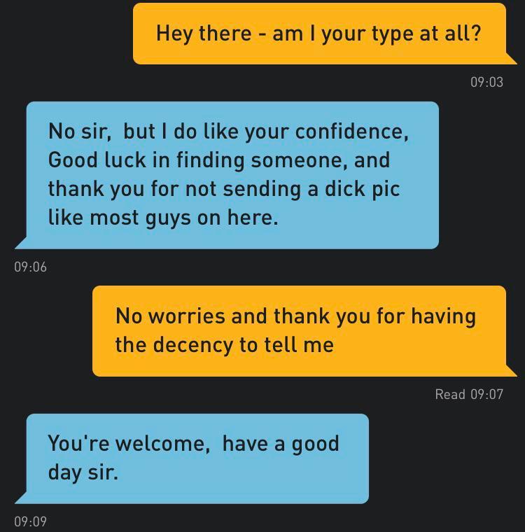 Why can’t every rejection on Grindr be 👏 like 👏 this 👏🥳 | Scrolller