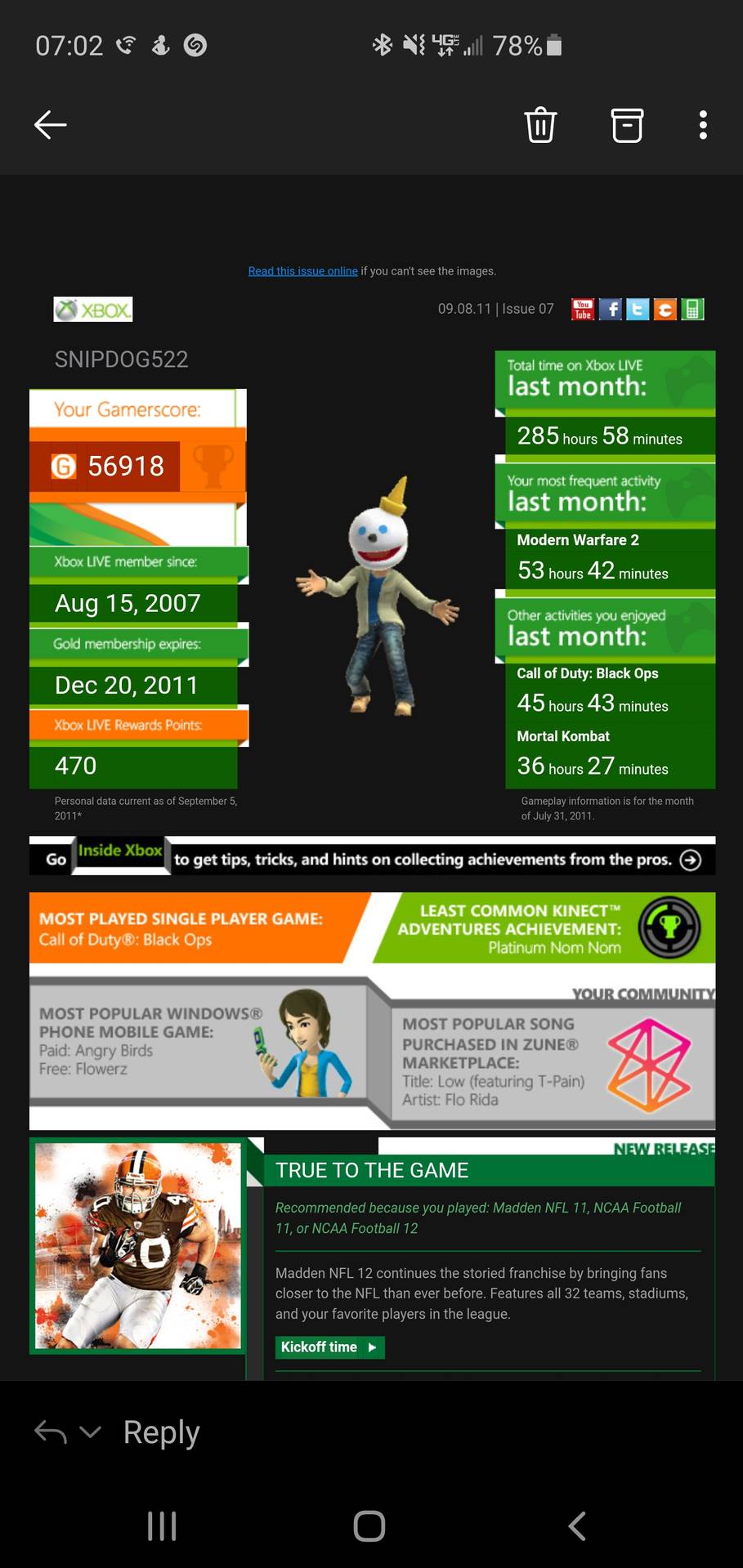 Why did Microsoft stop sending these cool snap shots of our monthly play sessions? | Scrolller