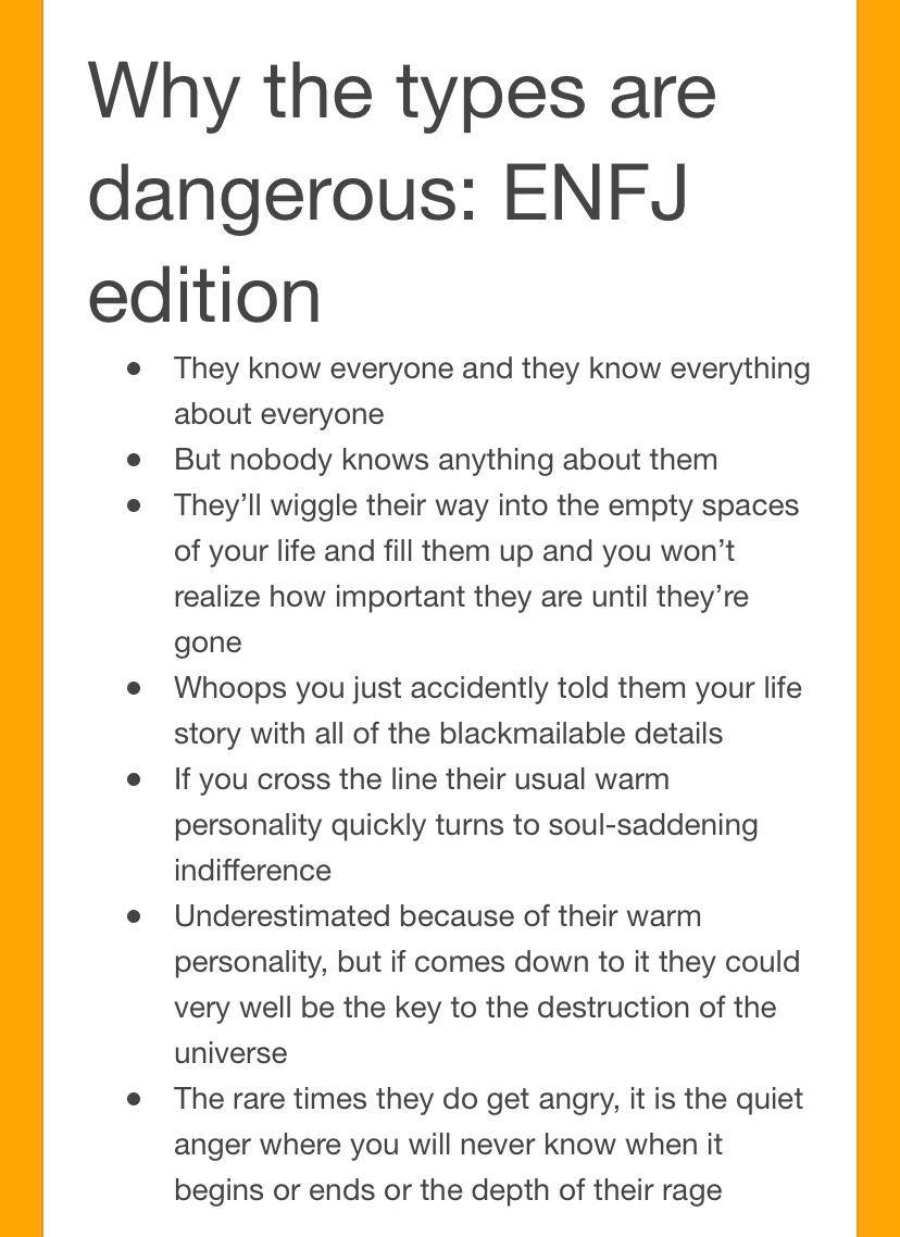 Why the types are dangerous: ENFJ edition | Scrolller
