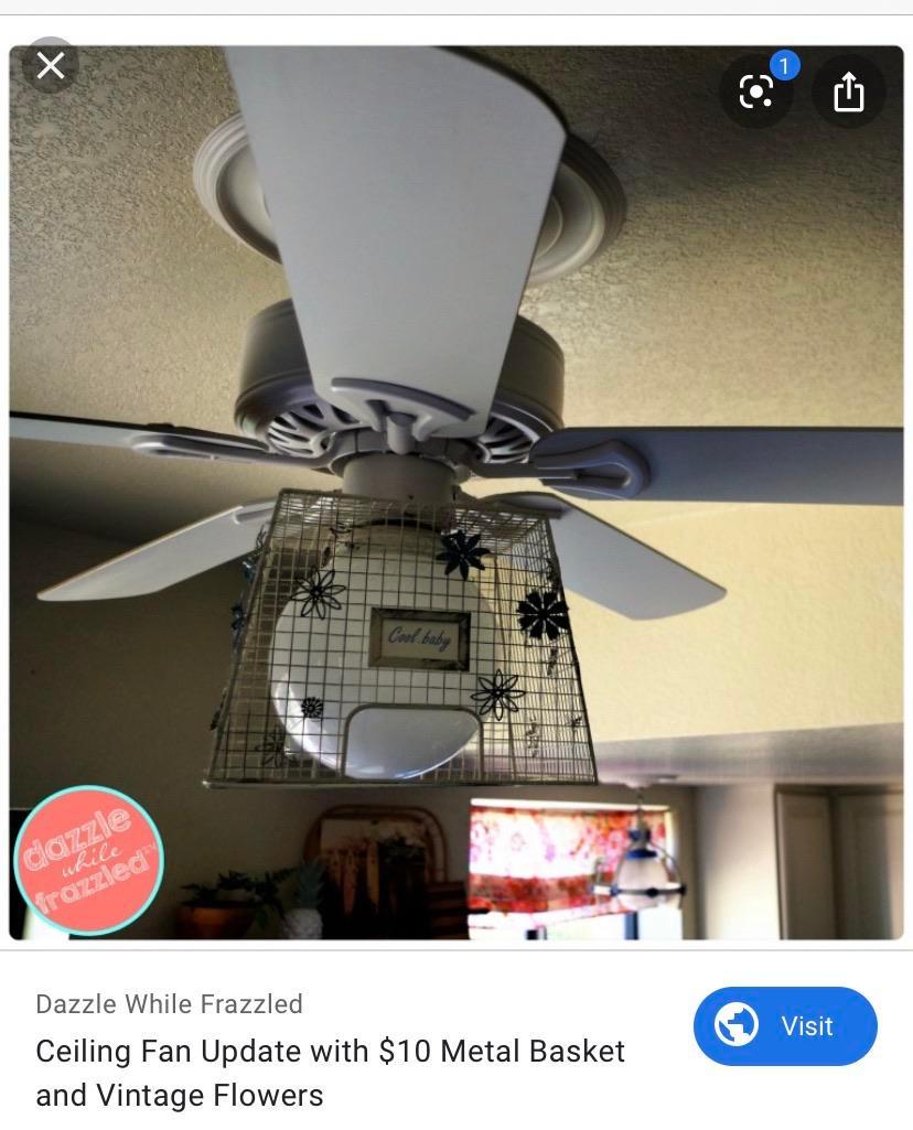 Wish there was a way to make your normal ceiling fan look tacky? Just stick some garbage to it ...