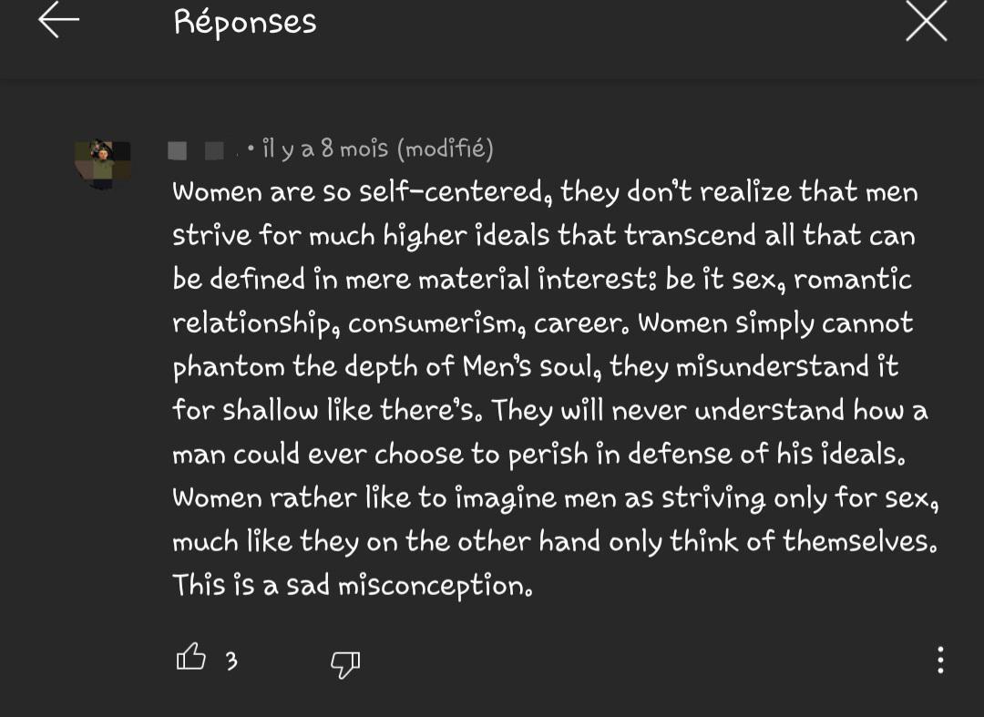 Women=Shallow creatures, Men=Brooding martyrs | Scrolller