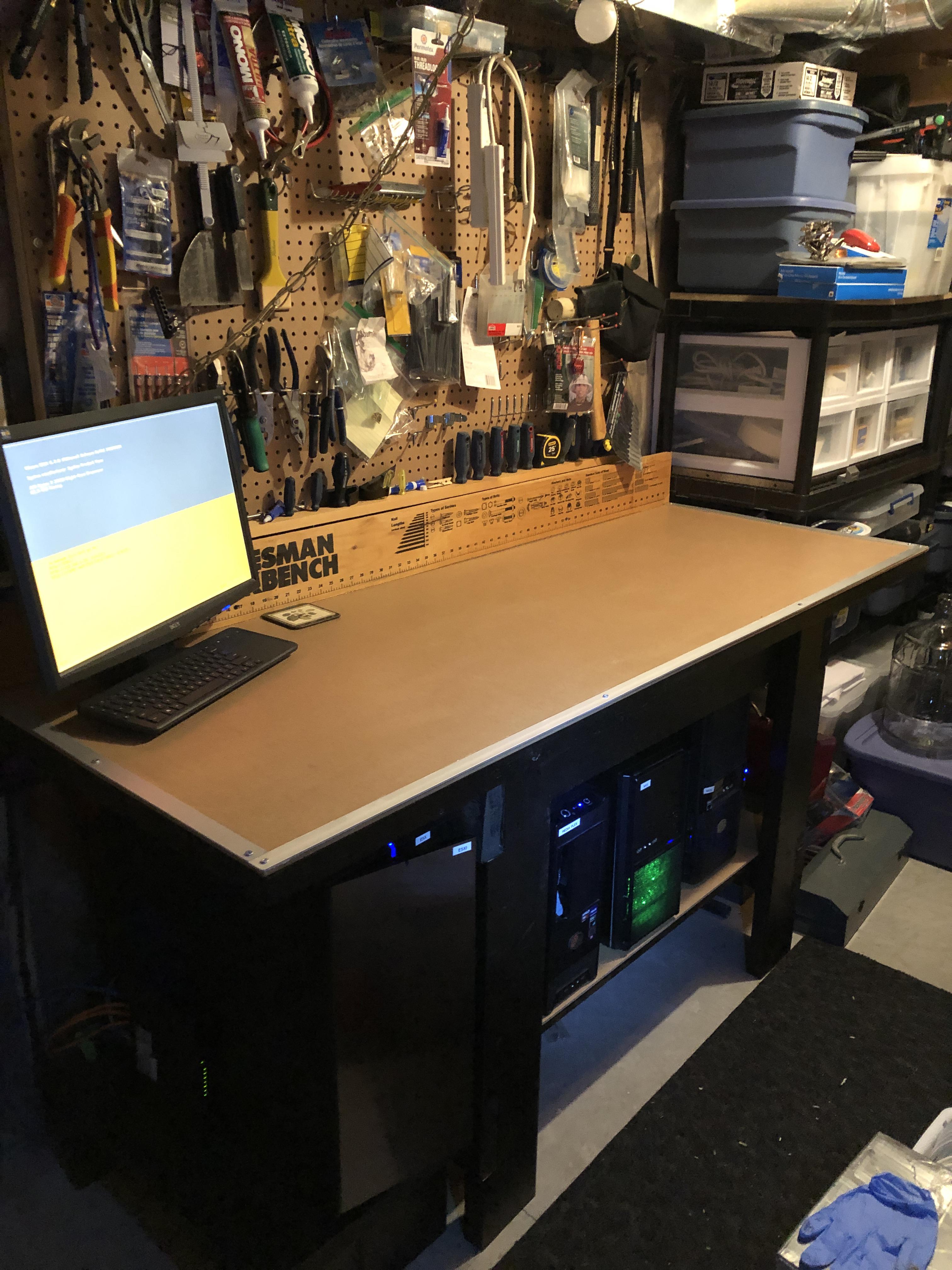 Workbench HomeLab. Very happy with how it turned out. | Scrolller
