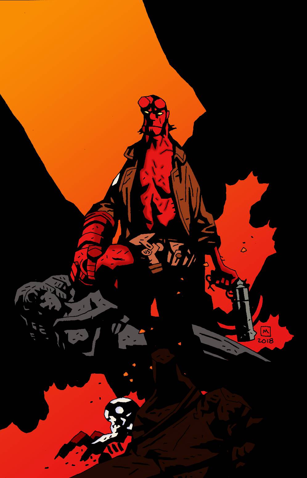 Working on some digital coloring techniques. Picked Hellboy today. | Scrolller