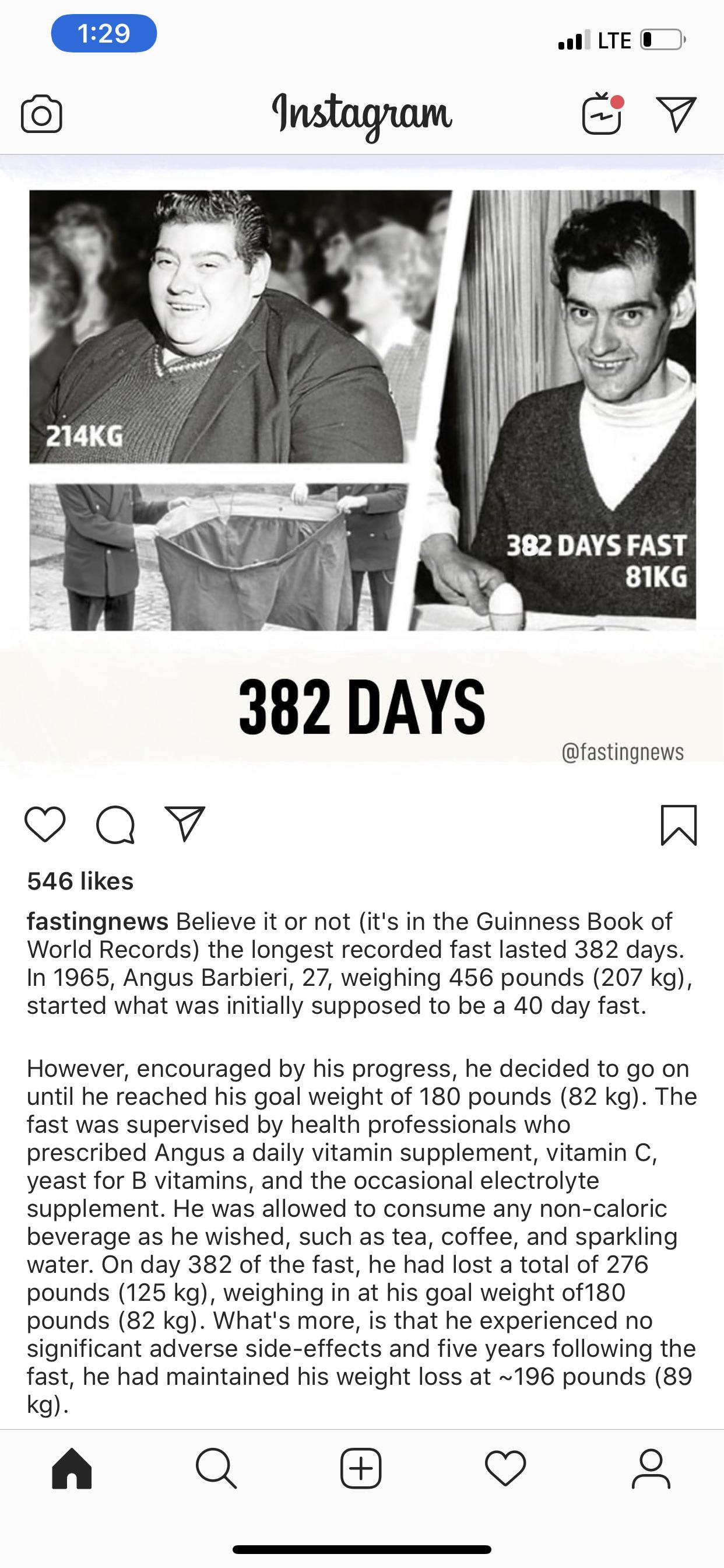 World record longest fast | Scrolller