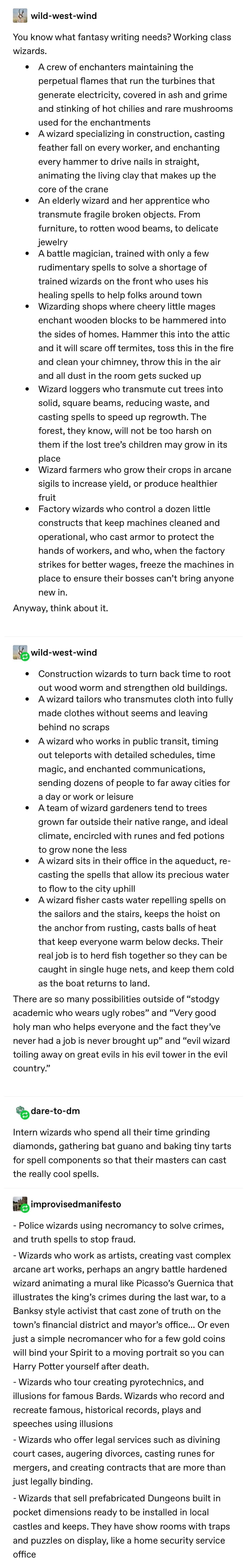 Worldbuilding Shenanigans 2: Working Class Wizards [X] | Scrolller