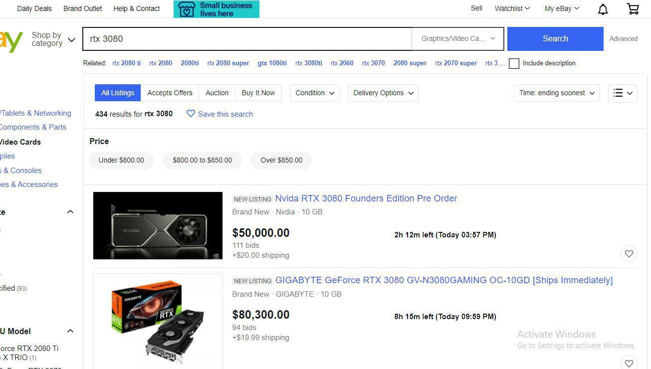 Wow RTX 3080 is already selling for 50,000? | Scrolller