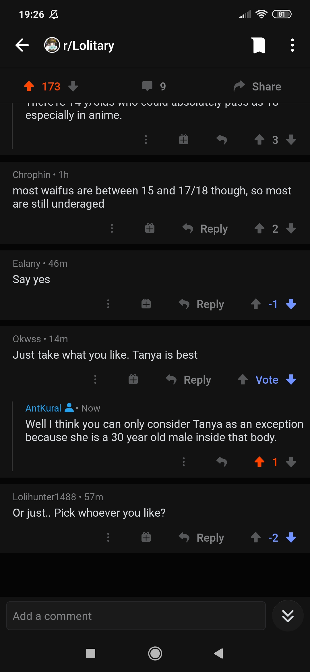 Wtf guys, this sub is for defending lolis from perverts. Not being the perverts that leads lolis ...