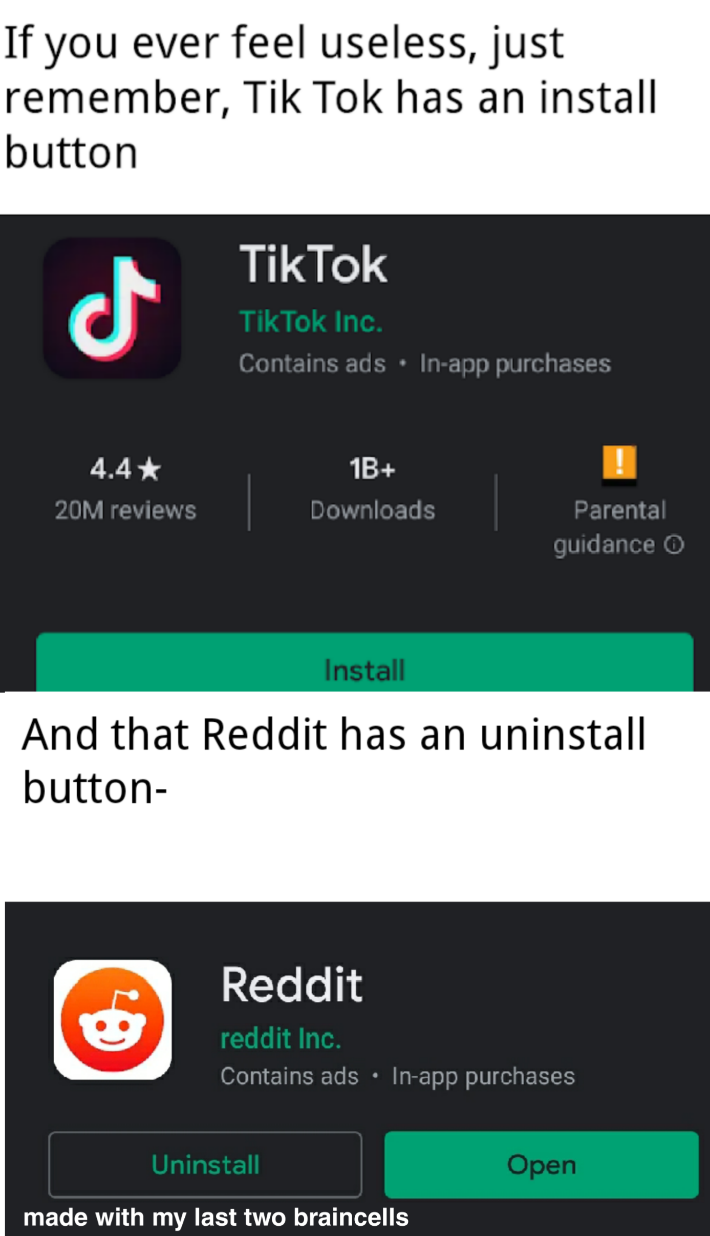 Yeah why uninstall???!!! | Scrolller