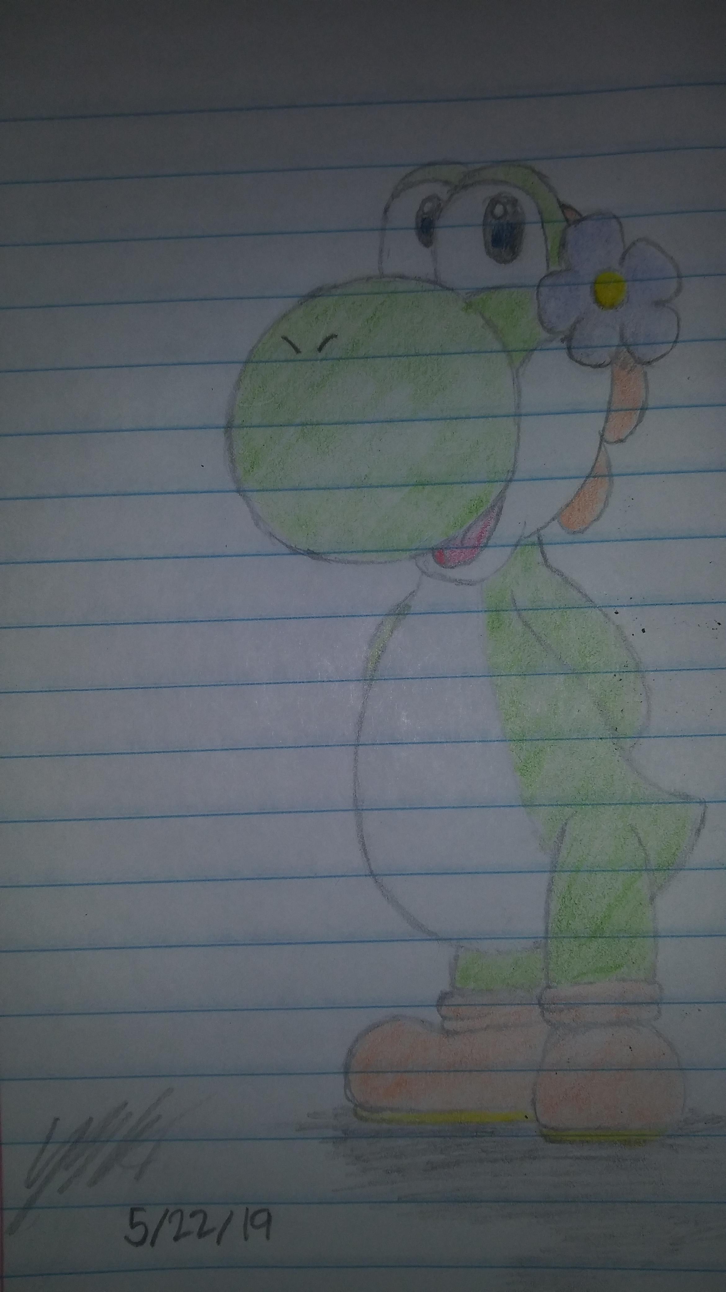 Yoshi I Drew During Class Scrolller 5916