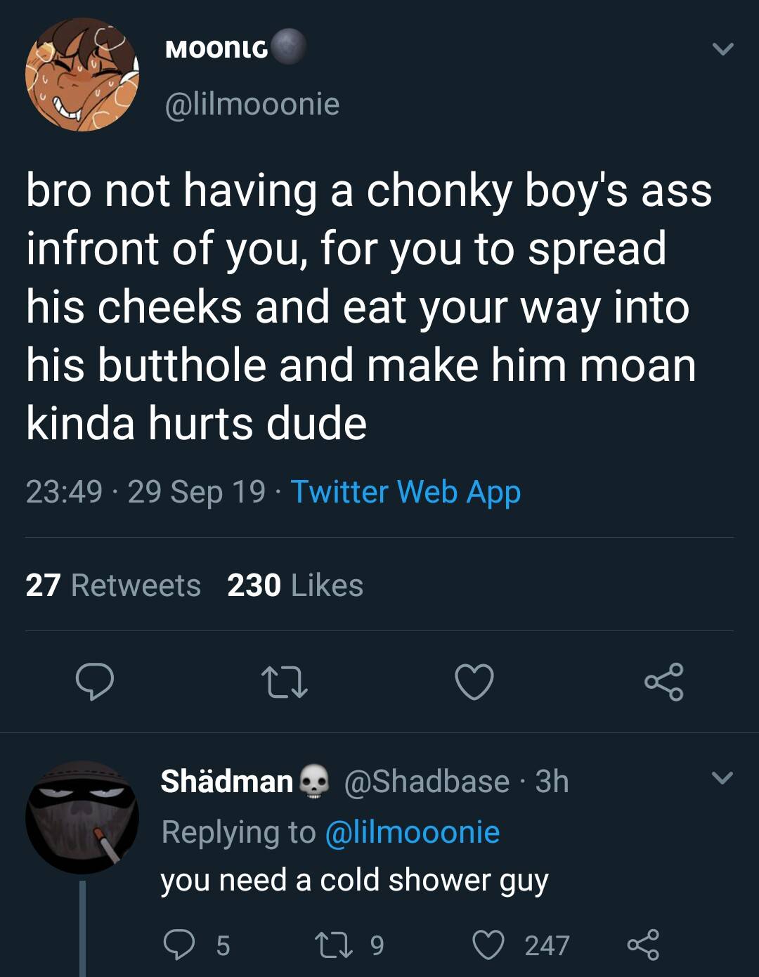 You know you're in some deep shit when shad tells you to calm down | Scrolller