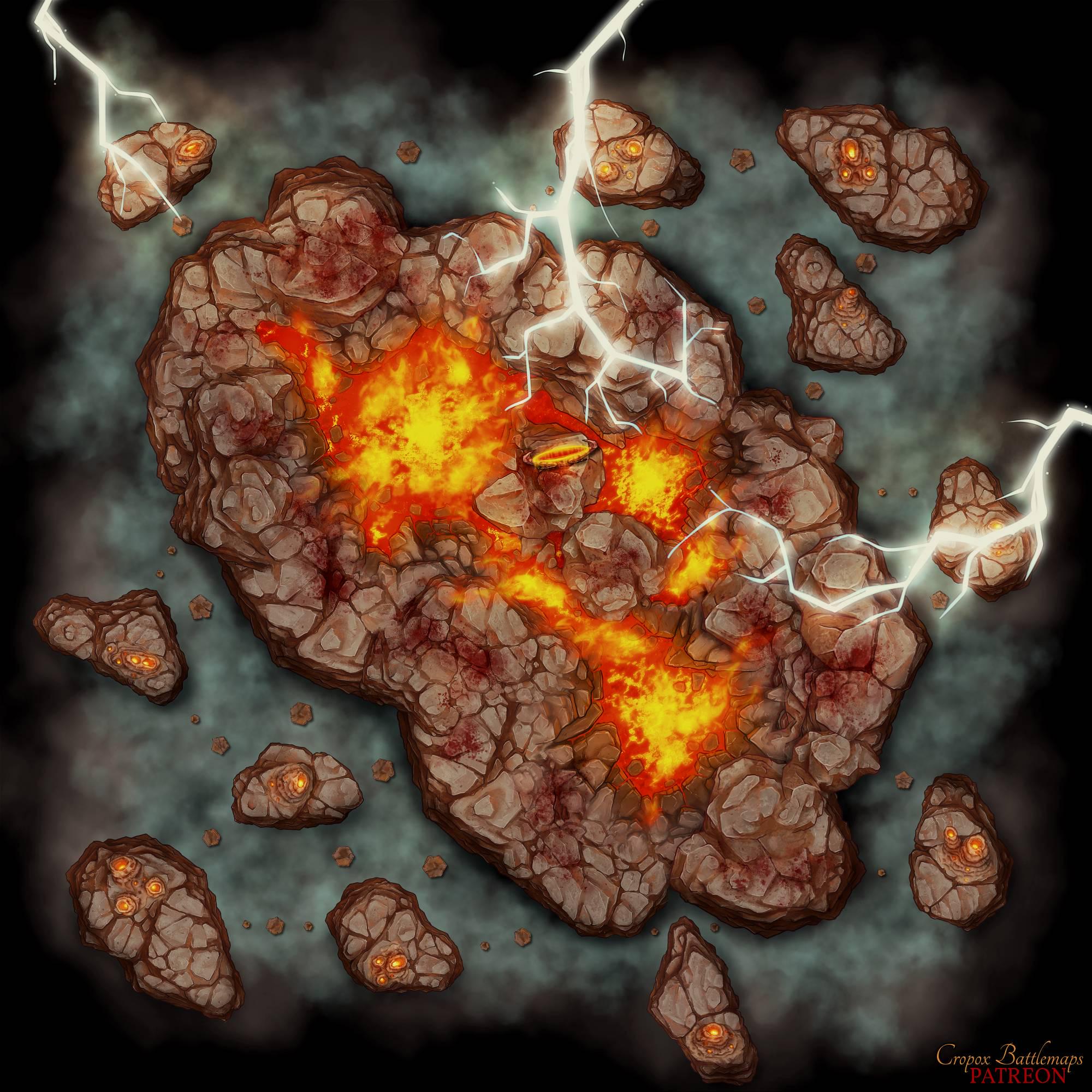 [Art] Lava Pocket Plane 40x40 battle map | Scrolller