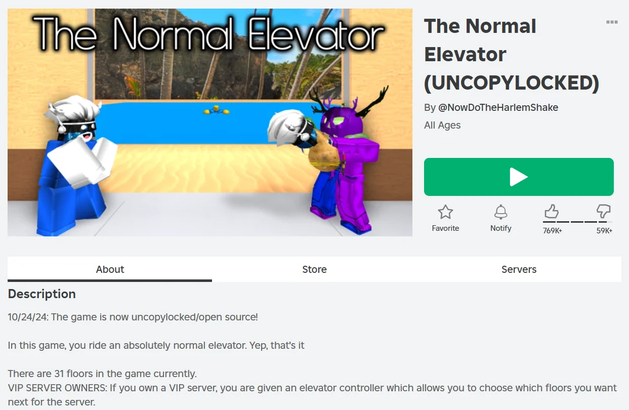 "The Normal Elevator" has been uncopylocked/made open source. | Scrolller